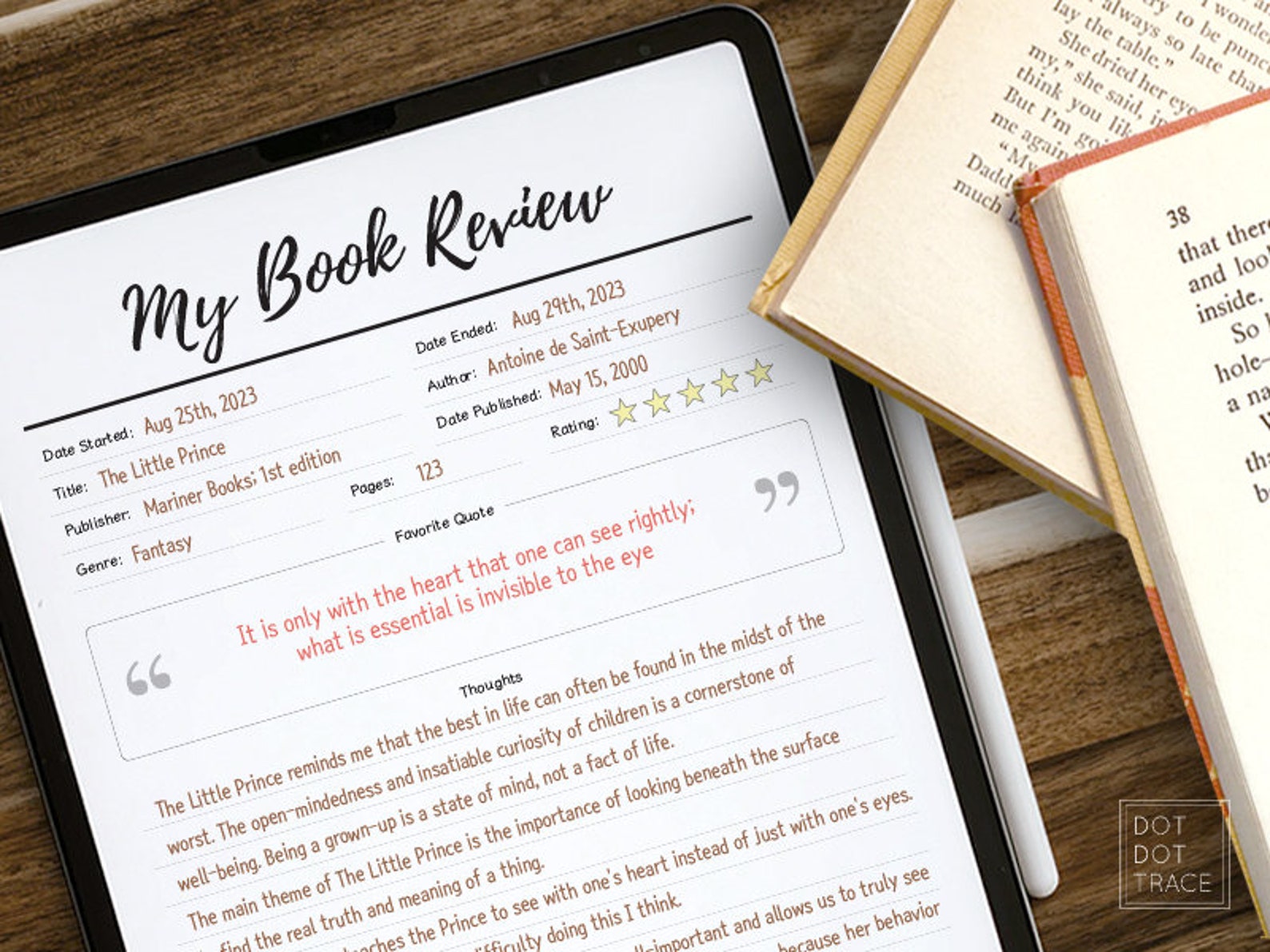 Printable Book Review Log Template (JPG Download) - Etsy