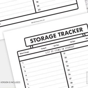 Printable Storage Tracker List Moving Tracker Storage Box List of Boxes ...