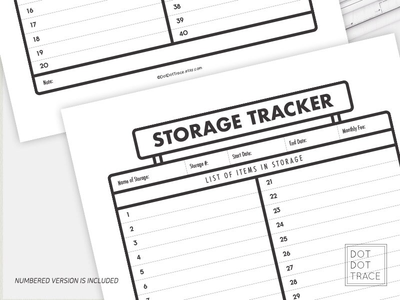 Printable Storage Tracker List Moving Tracker Storage Box List - Etsy