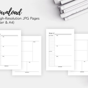 Printable Weekly Planner Daily Planner 7 Day Planner Work Planner 365 ...