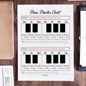 Printable Piano Practice Chart Piano Practice Log Piano Practice ...
