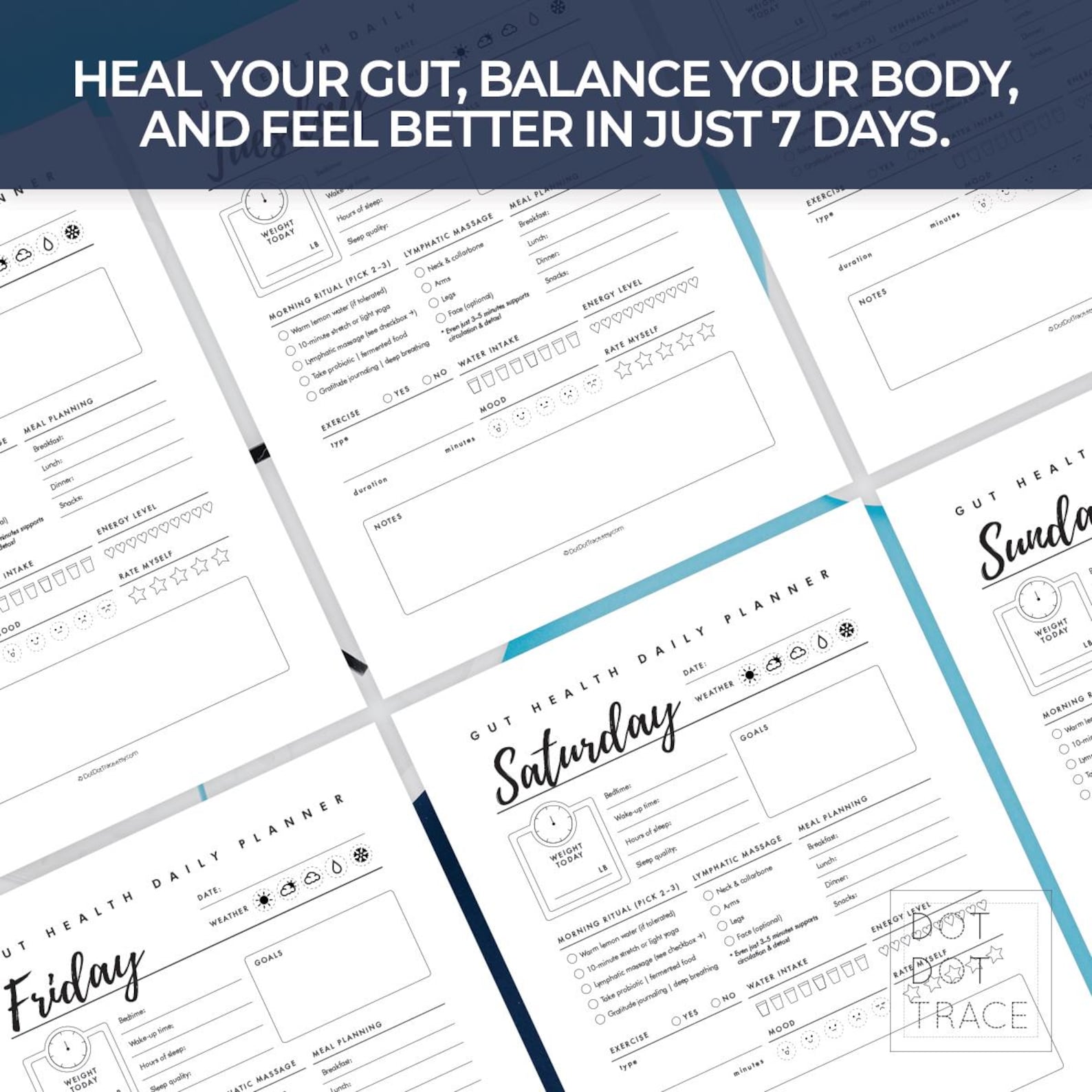 7-day Gut Health Planner: Printable Wellness Journal (PDF Download ...