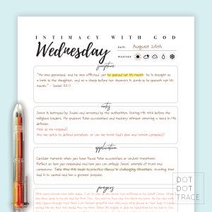 Printable 7 Day Intimacy With God Journal Daily Devotionals & Scripture ...