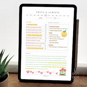 Printable Focus & Achieve Daily to Do List Productive Planner ...