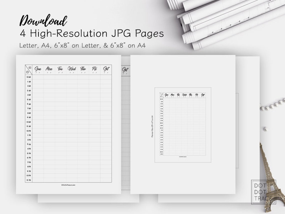 Sunday Start Printable Weekly Scheduler Weekly Planner 7 Day | Etsy