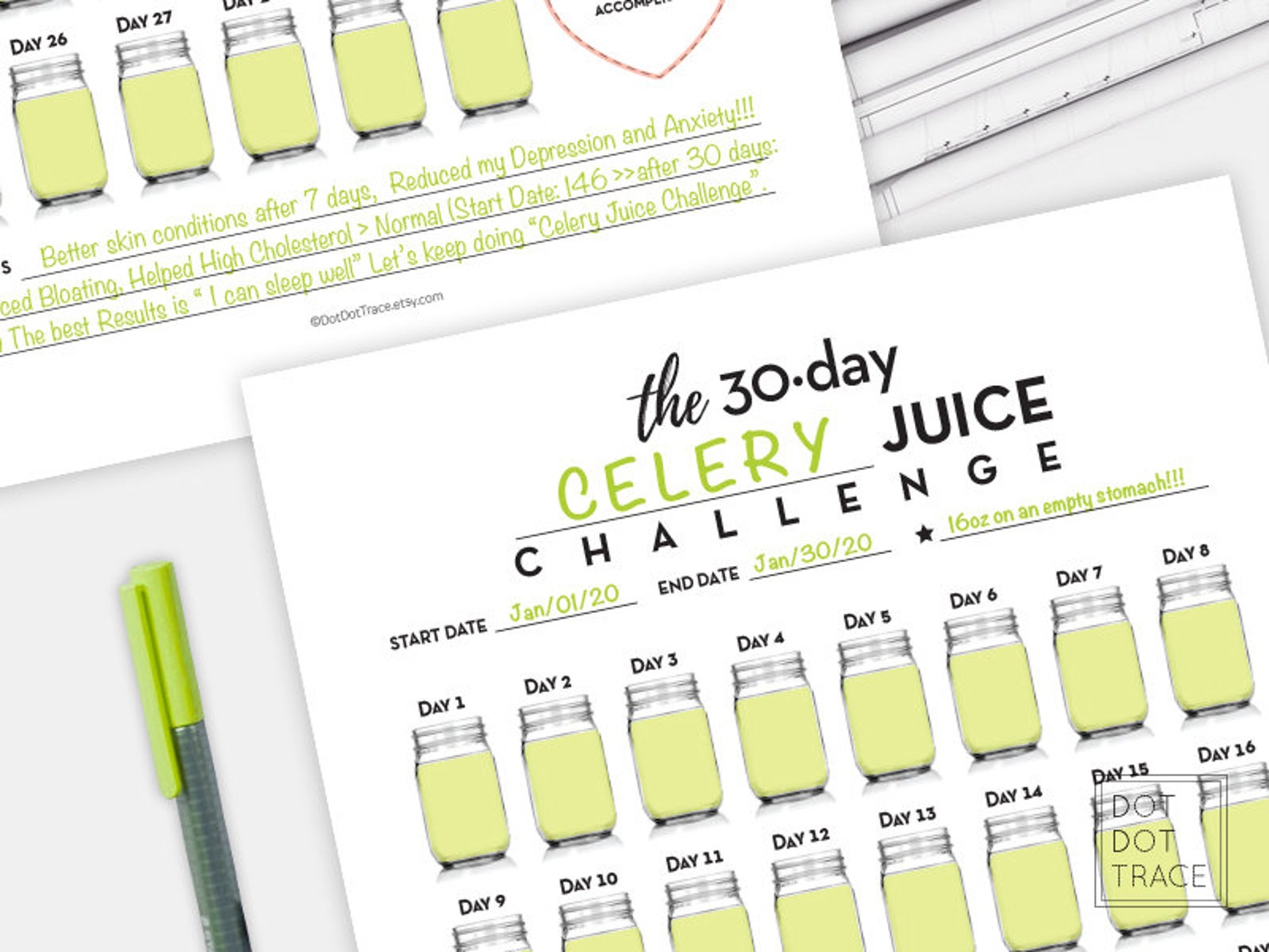 30 Day Juice Challenge Tracker (digital Download) - Etsy