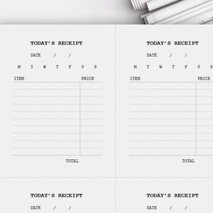 Printable Today’s Receipt 4 Pages of Today’s Receipt on Letter & A4 ...