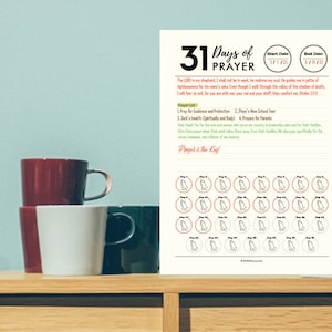 Printable 31 Days of Prayer Tracker: Monthly Goal List (digital ...
