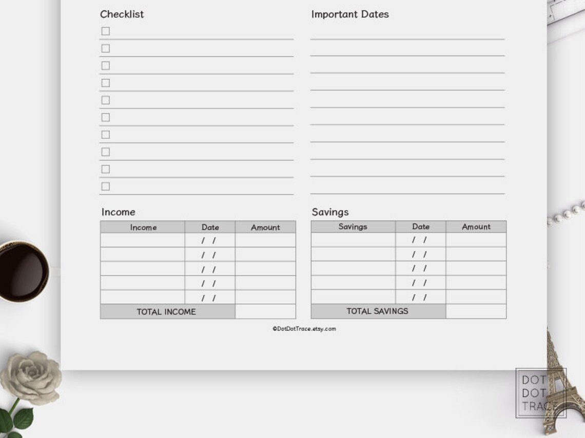 Printable Monthly Financial Overview Monthly Budget Planner - Etsy