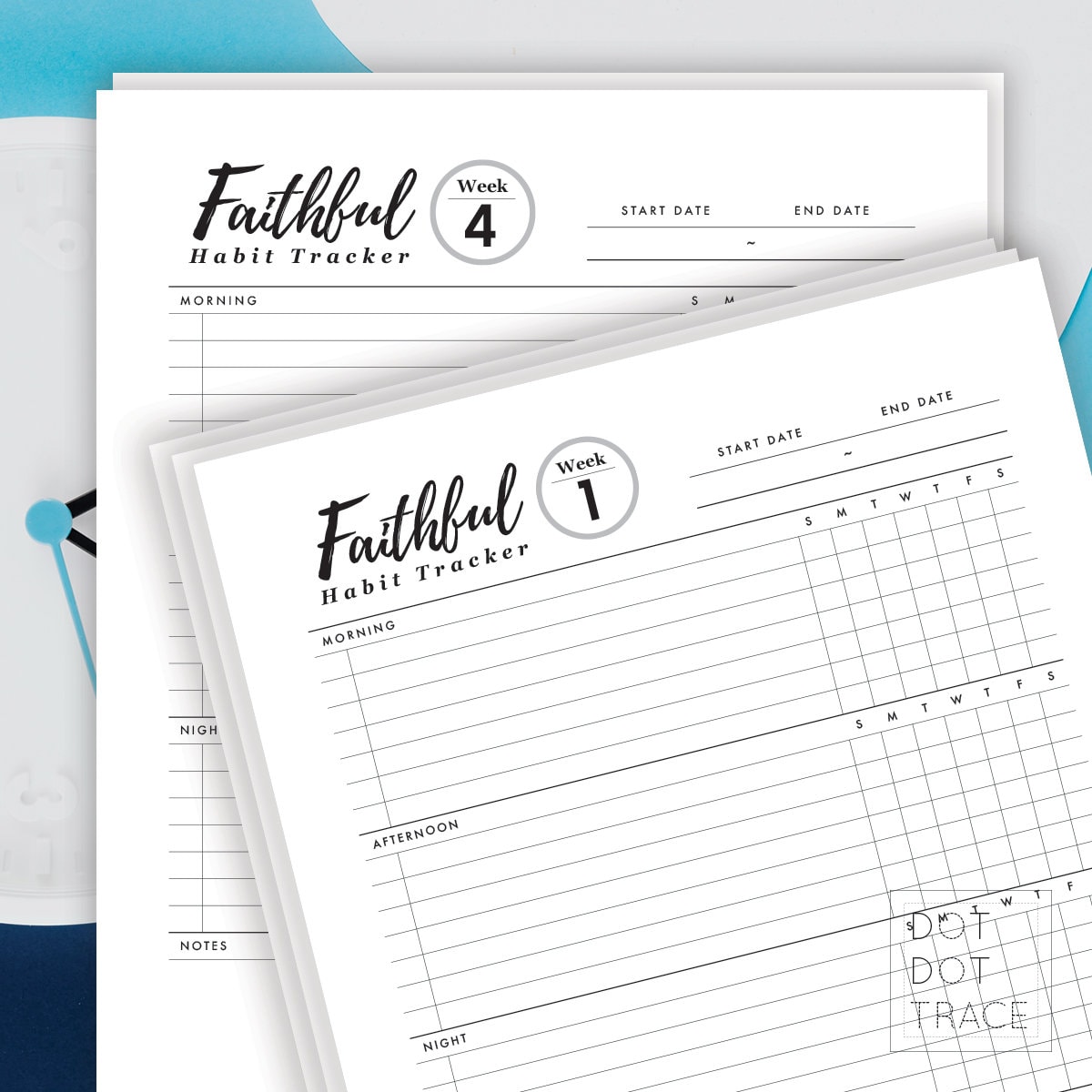 Printable 5 Week Faithful Habit Tracker Monthly Spiritual Growth ...