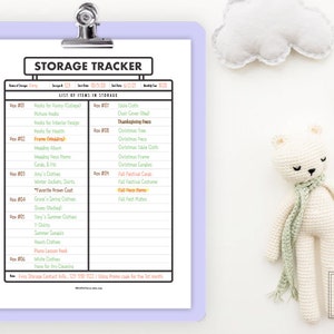 Printable Storage Tracker List Moving Tracker Storage Box List of Boxes ...