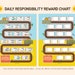 Daily Responsibility Reward Chart for Kids Kid's Routine Charts Kid's ...