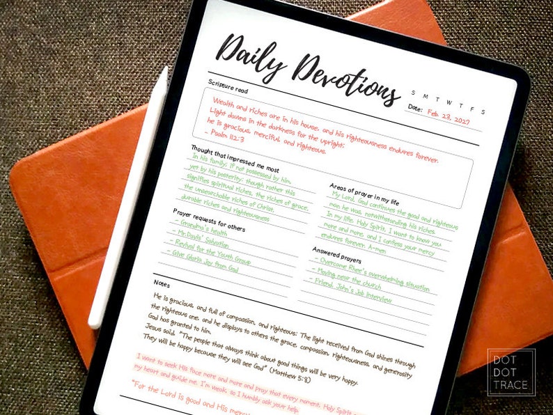 Printable Daily Devotions Planner: Christian Journal Template (PDF) - Etsy