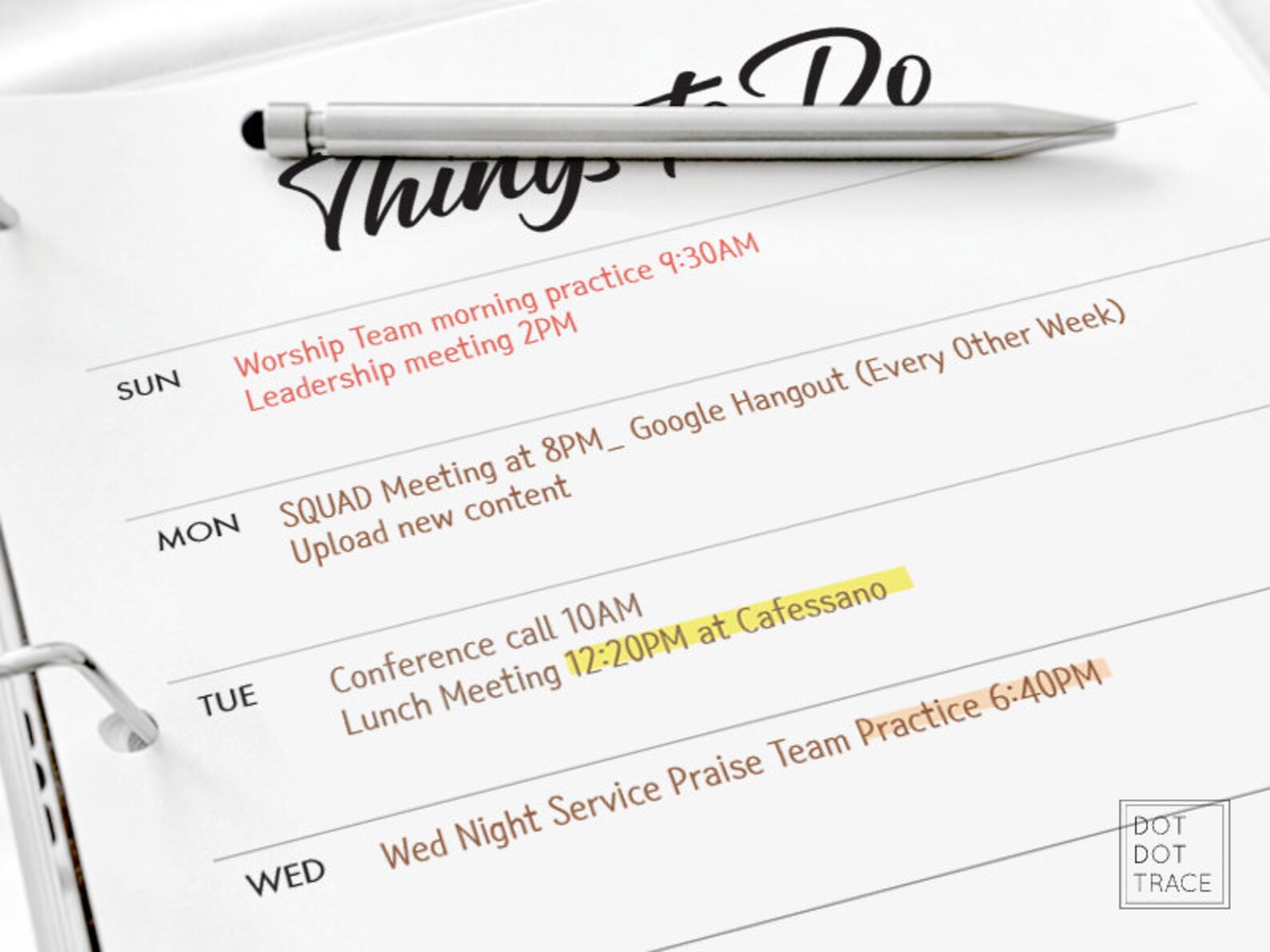 Sunday Start Printable Things to Do Weekly Planner Daily - Etsy