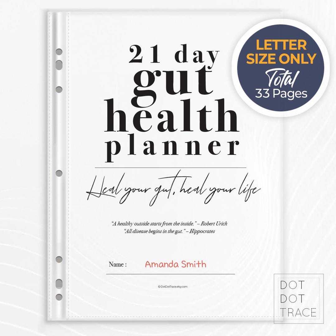 Printable 21-day Gut Health Planner Wellness Journal Daily Digestive ...