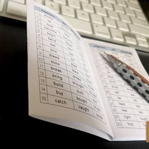 101 Irregular Verbs Mini-book: English Learning (PDF Printable) - Etsy