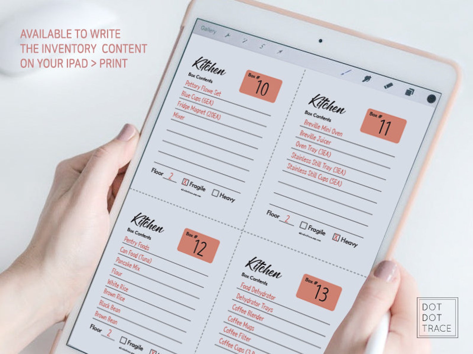 Printable Box Inventory Label Moving Box List Storage Tracker Moving ...