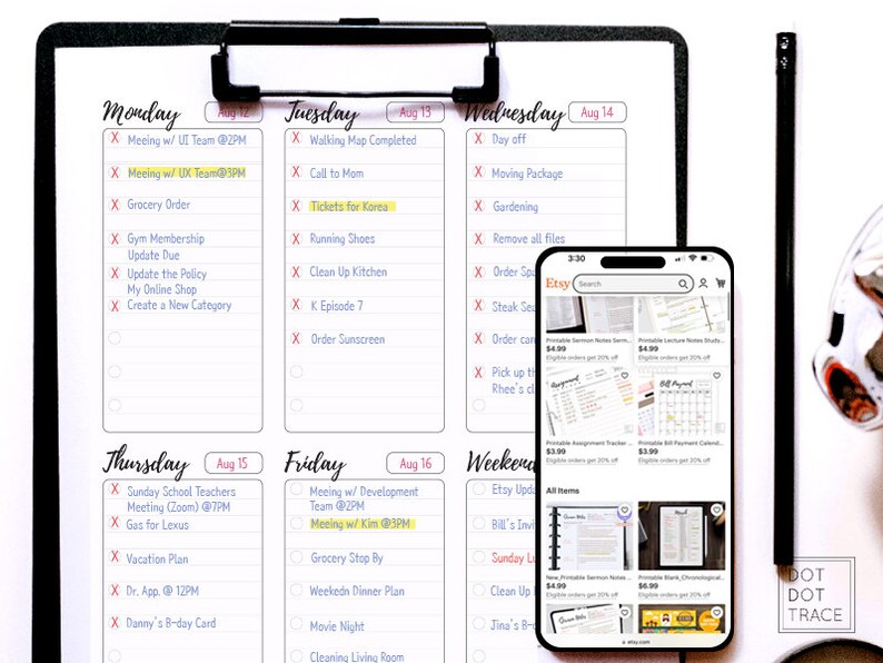 Printable Weekly to Do List Weekly Planner Weekly Task Daily - Etsy