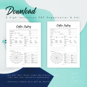 Printable Coffee Tasting Journal: Review Log & Brew Notes (PDF) - Etsy