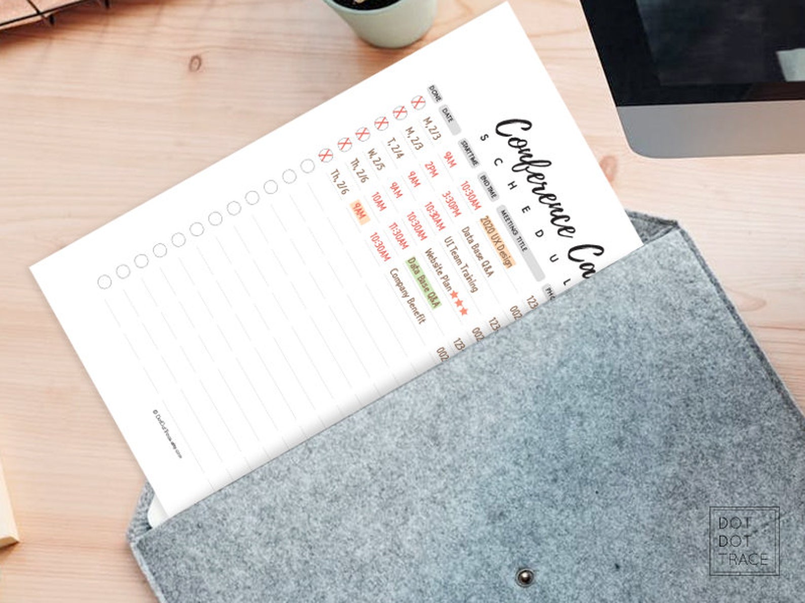 Printable Conference Call Schedule Template Conference Call Log ...