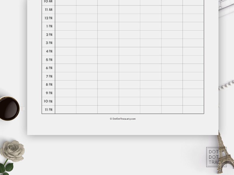 Monday Start Printable Weekly Scheduler Weekly Planner 7 Day Planner ...