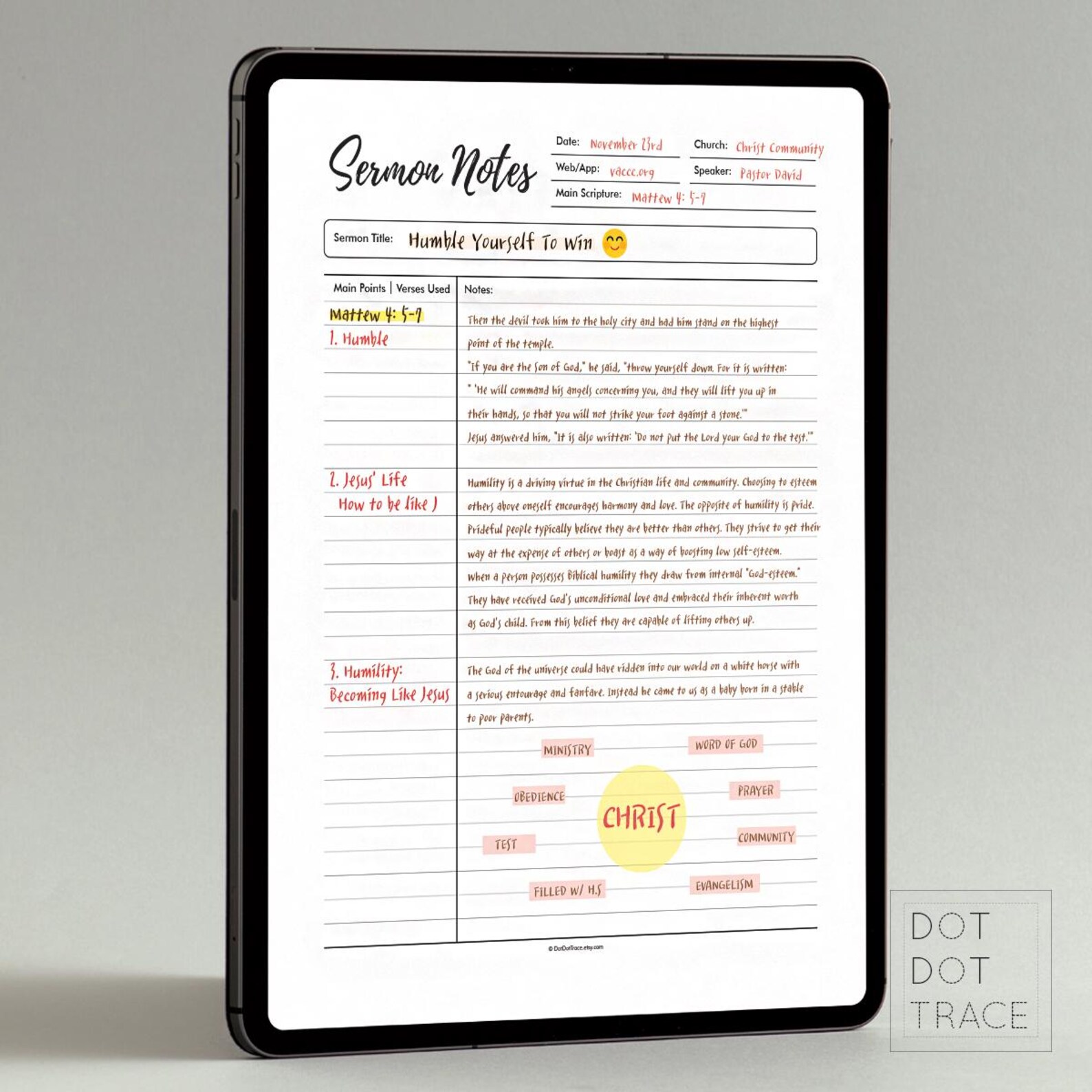 Sermon Notes Printable With Reflection Questions (PDF) - Etsy