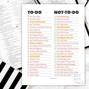 Printable To-do & Not-to-do List: Productive Planner (PDF) - Etsy