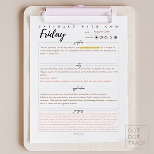 Printable 7 Day Intimacy With God Journal Daily Devotionals & Scripture ...
