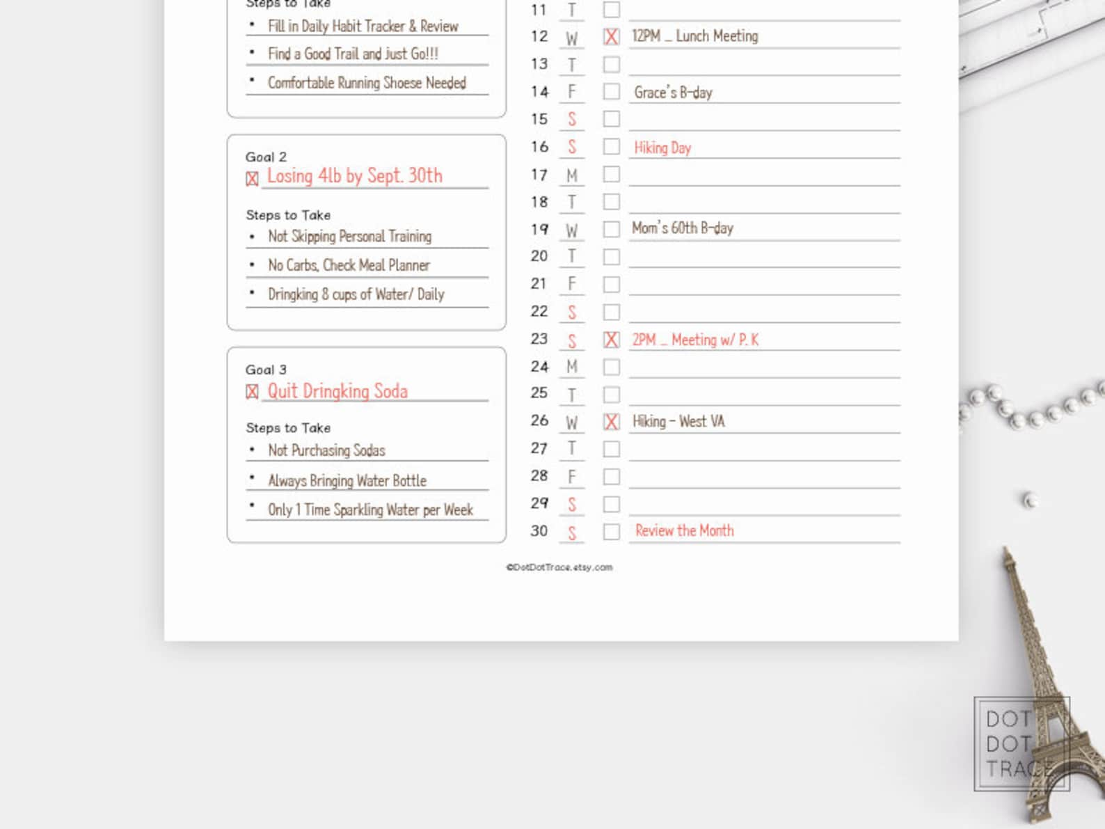 Printable Monthly Planner Daily Planner Day Planner Work - Etsy