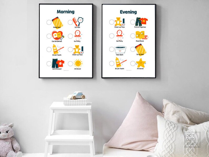 Printable Daily Routine Chart for Toddlers Kid's Routine Charts Kid's ...