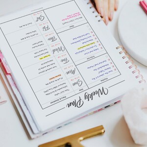 Sunday Start Printable Weekly Planner Daily Planner 7 Day Planner Work ...