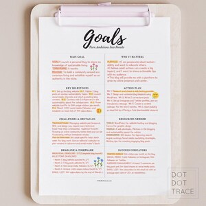 Printable Goal Planner & Success Tracker Break Down Your Goals Achieve ...