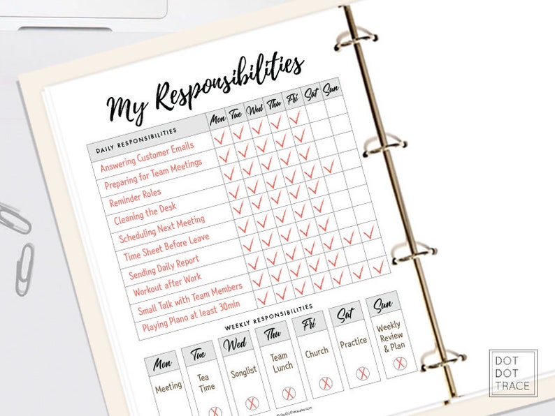 Printable Responsibility Chart My Responsibilities Daily to Do - Etsy