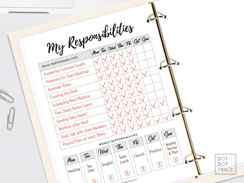 Printable Responsibility Chart My Responsibilities Daily to Do - Etsy