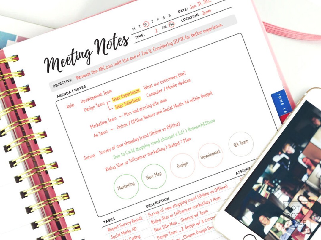 A5_printable Meeting Notes(half Letter & Half A4) Agenda Notes Virtual ...