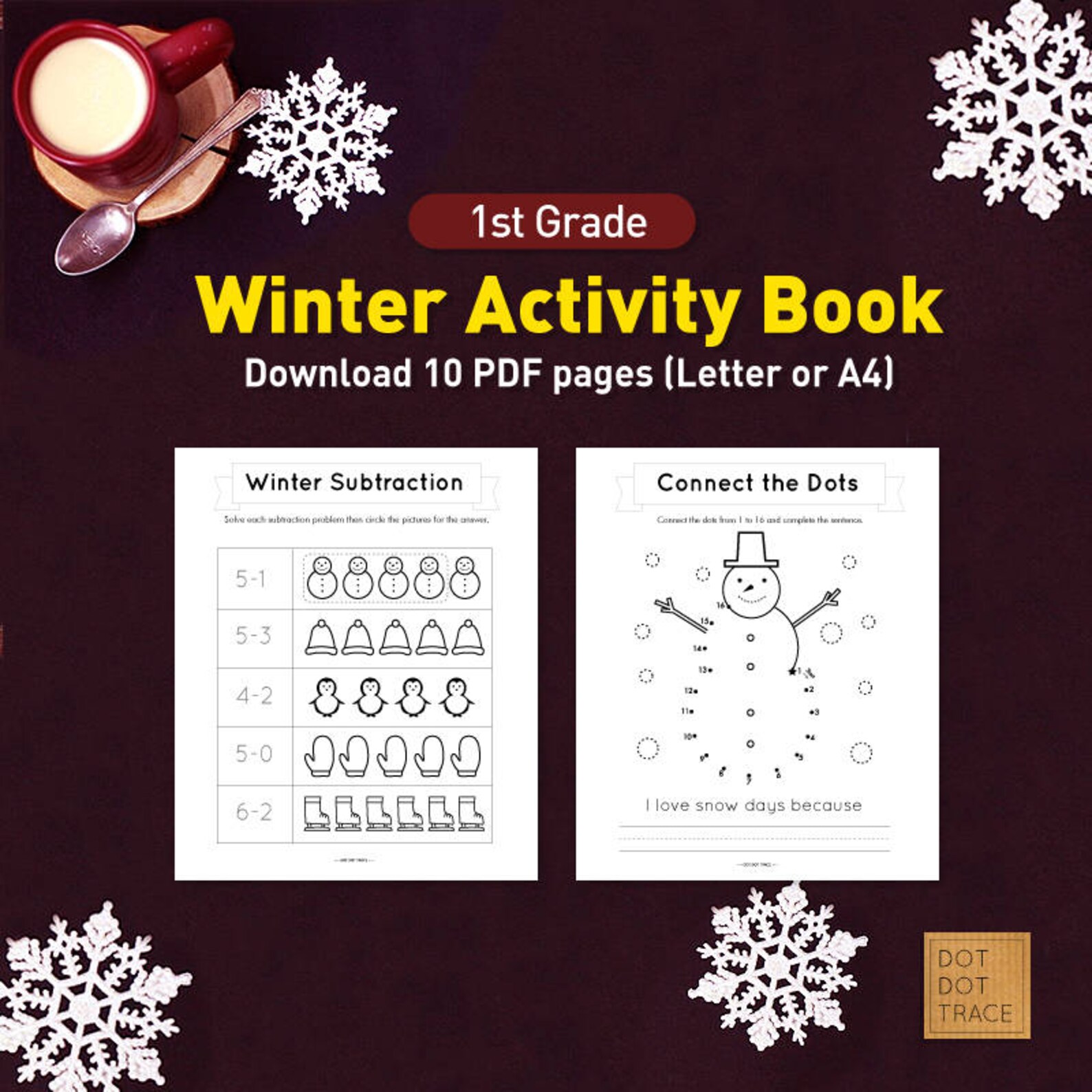 Printable 1st Grade Winter Activity Book Printable Worksheets for 1st ...
