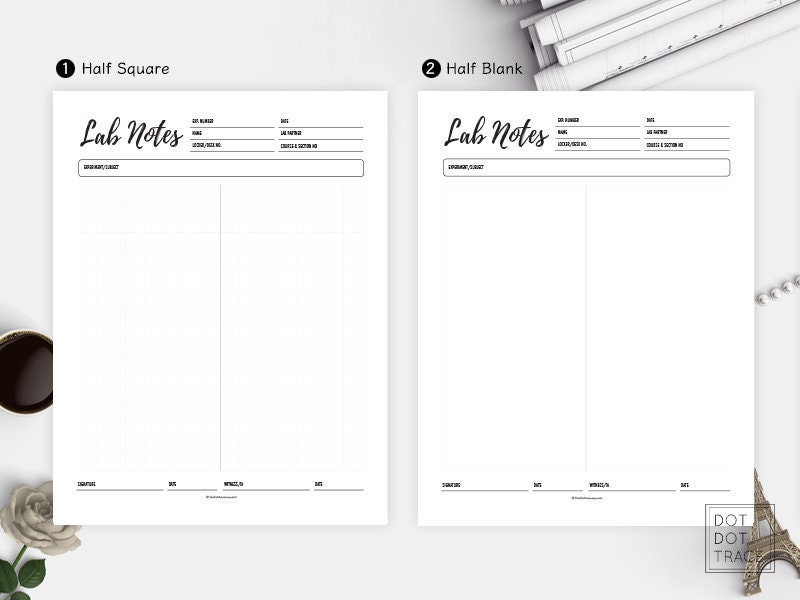 Printable Student Lab Notes Lab Notes Student Planner | Etsy