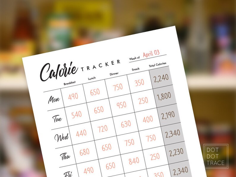 Printable Monday Start Calorie Tracker Daily Calorie Tracker Etsy Printable Monday Start Calorie Tracker Daily Calorie Tracker Etsy