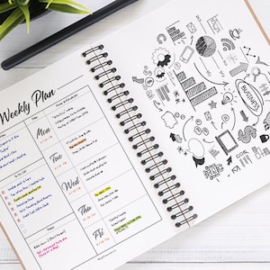 Printable 5 Work Day Planner 5 Day Planner Weekly Planner Daily Planner ...