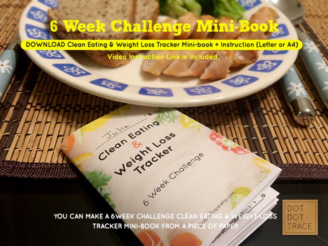 Portable 6 Week Challenge Clean Eating & Weight Loss Tracker Weight ...