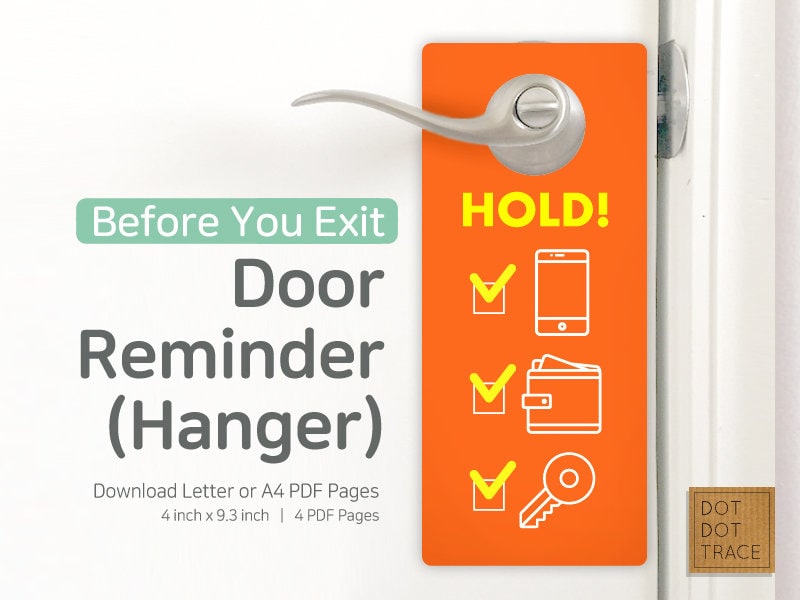 Printable Door Reminder Checklist: Before You Leave Hanger (PDF ...