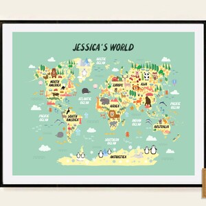Personalized World Map for Kids Custom World Map for Kids - Etsy