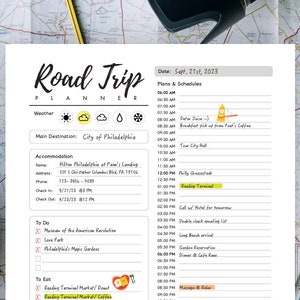 Printable Road Trip Planner Travel Planner 3 Min Intervals Daily Road ...