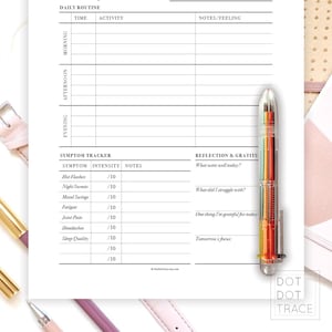 Printable Menopause Daily Planner Symptom Tracker for Women Manage ...