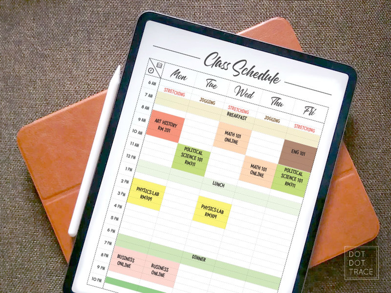 Printable Class Schedule monfri Weekly Planner 6 Day - Etsy
