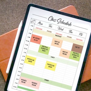 Printable Class Schedule (mon~fri) Weekly Planner 6 Day Planner Study ...