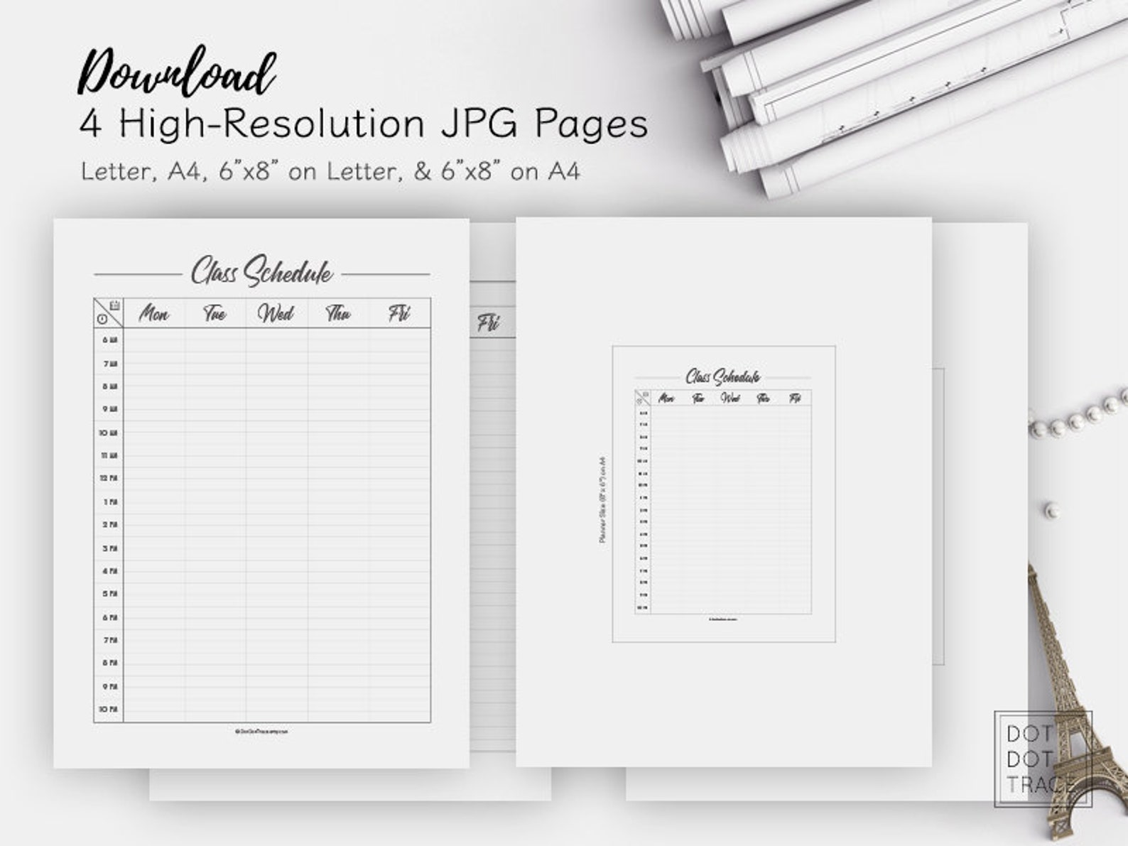 Printable Class Schedule monfri Weekly Planner 6 Day | Etsy