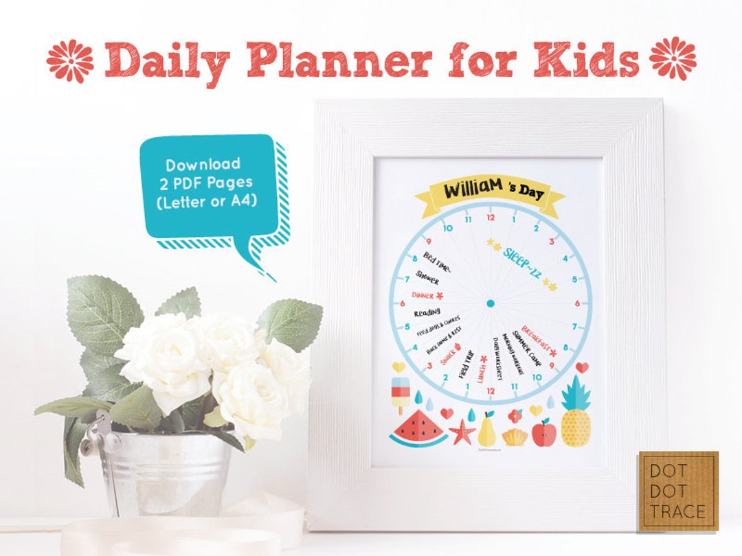 Printable Daily Planner for Kids Summer Break Planner for Kids Daily ...