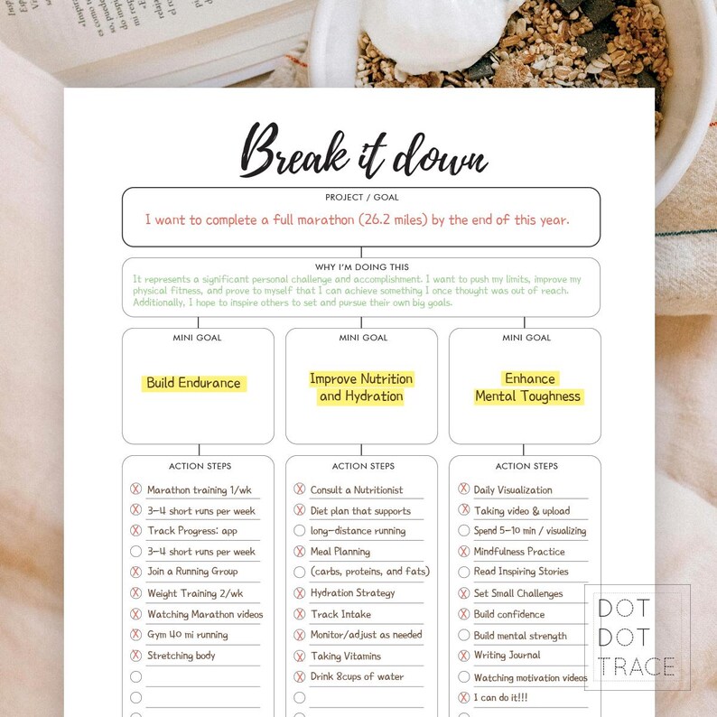 Break It Down Planner: Goal Tracker, Action Steps (happy Planner ...