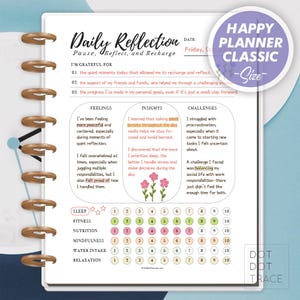 Printable Daily Reflection Journal happy Planner Classic Daily ...